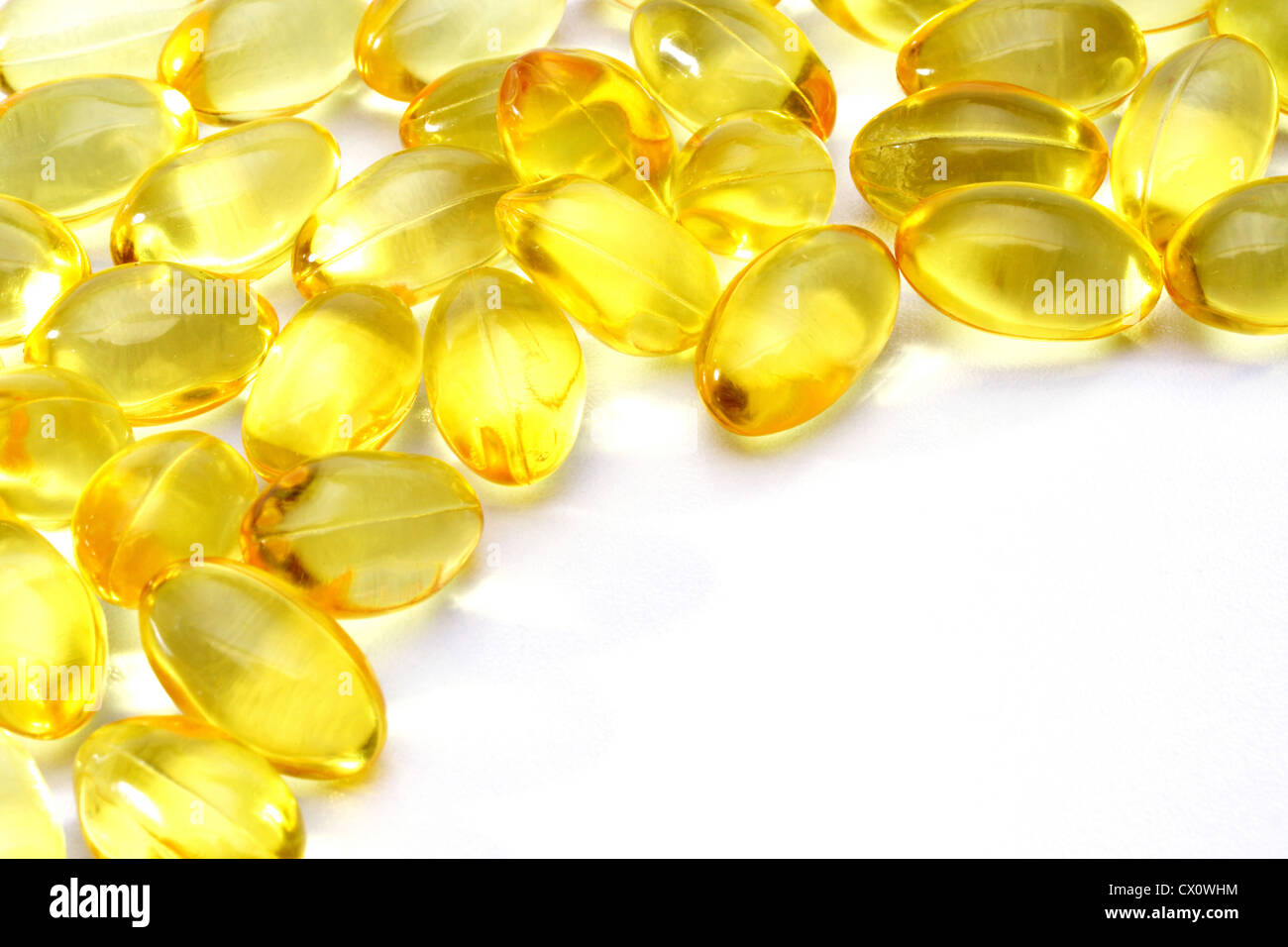 Close up of cod liver oil pills Stock Photo - Alamy