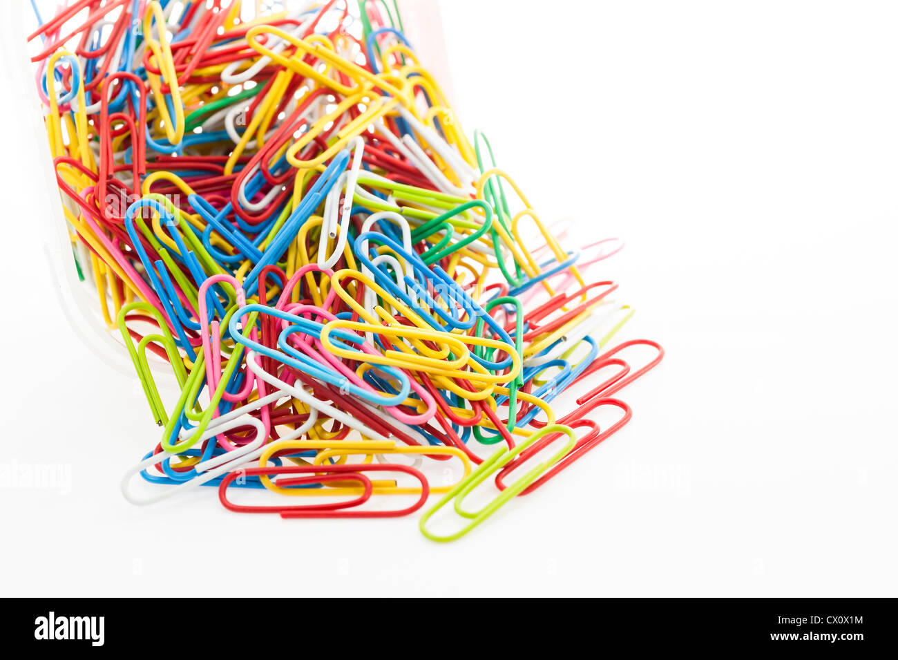 Colorful paper clip on white background isolate Stock Photo - Alamy