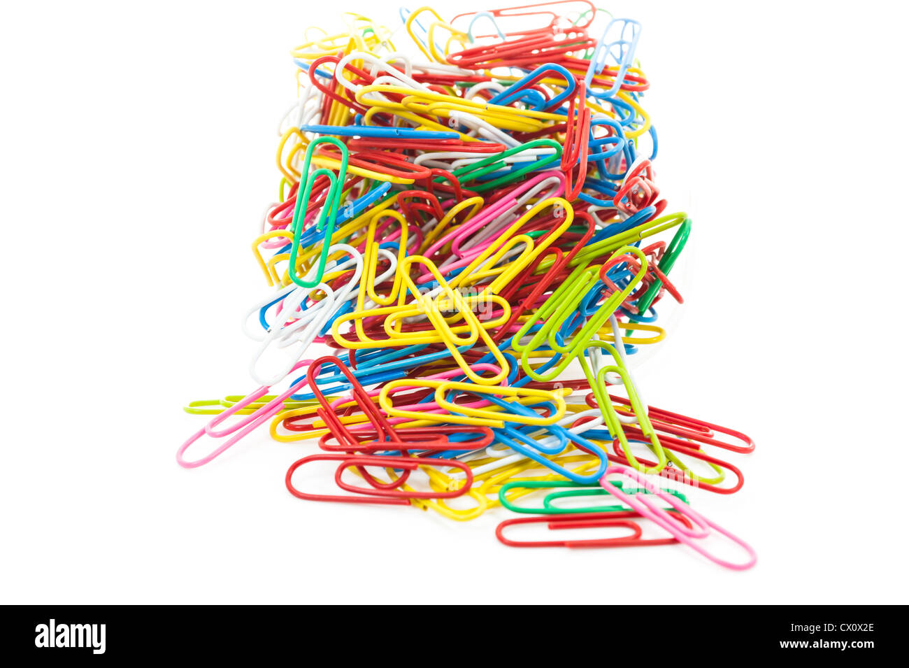 Colorful paper clip on white background isolate Stock Photo - Alamy