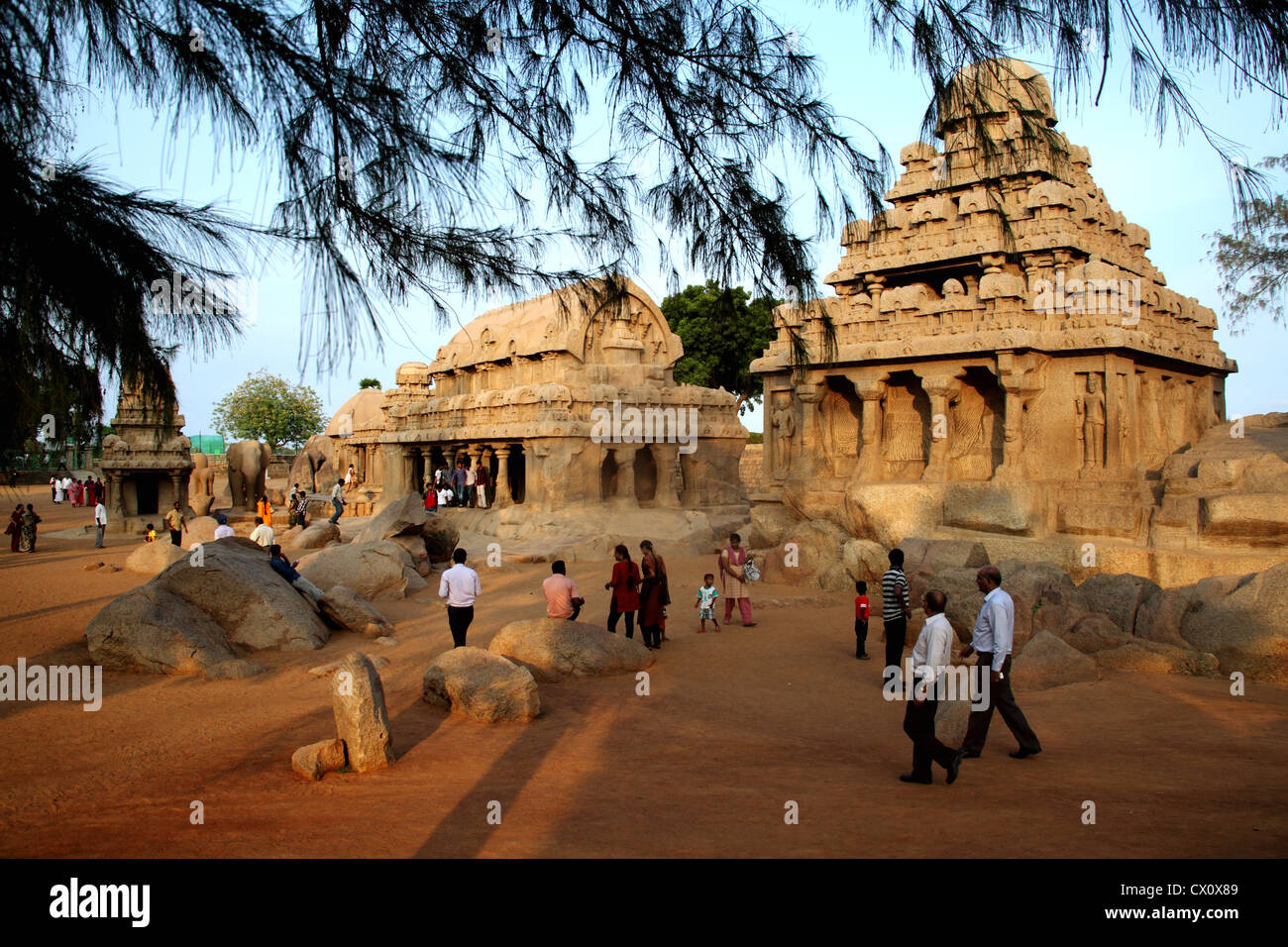 Ratha temples in mammallapuram india hi-res stock photography and ...