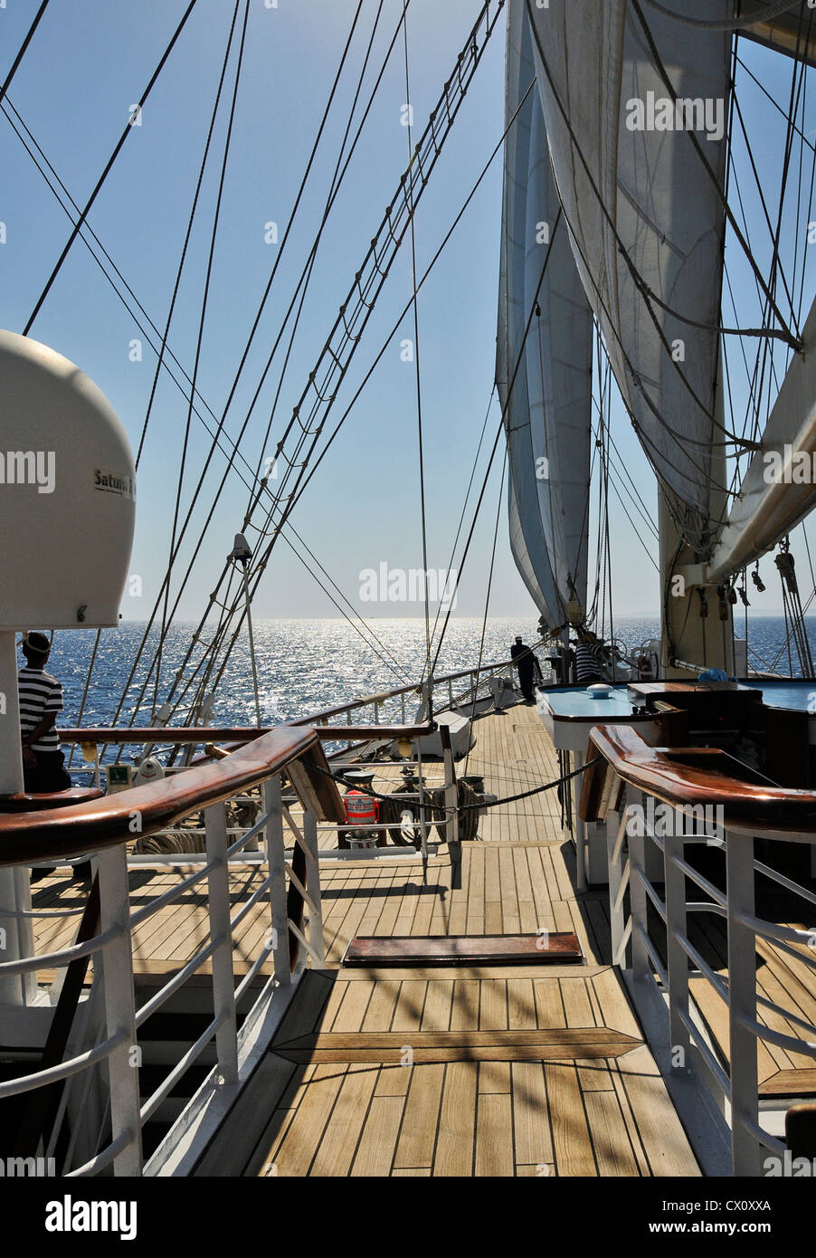 On Watch aboard SPV Star Clipper at Sunset Stock Photo - Alamy