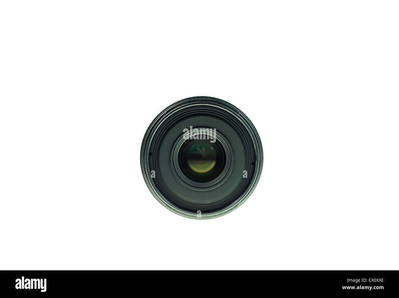 Old Black lens Front view of lens isolated on white background Stock ...