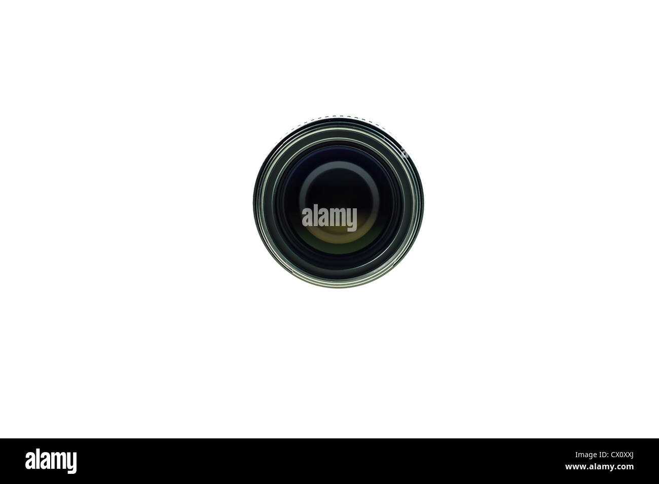 Black lens Front view of lens isolated on white background Stock Photo ...