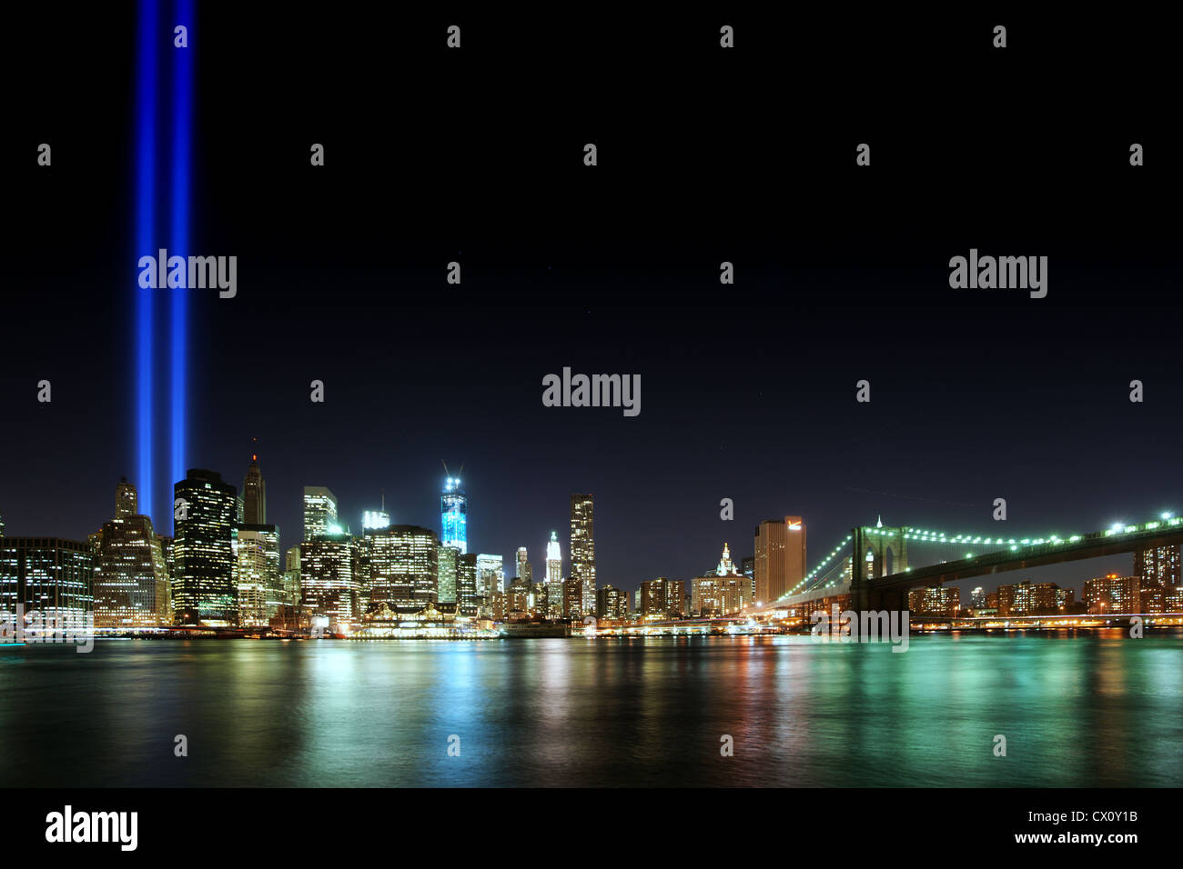 911 memorial light beams hi-res stock photography and images - Alamy