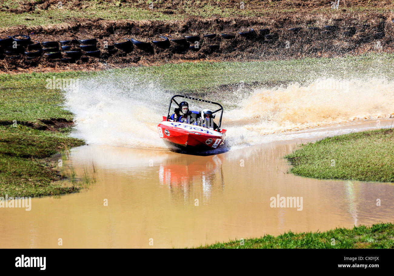 Australian Jet Sprint Boat championship timed sprint runs on enclosed ...