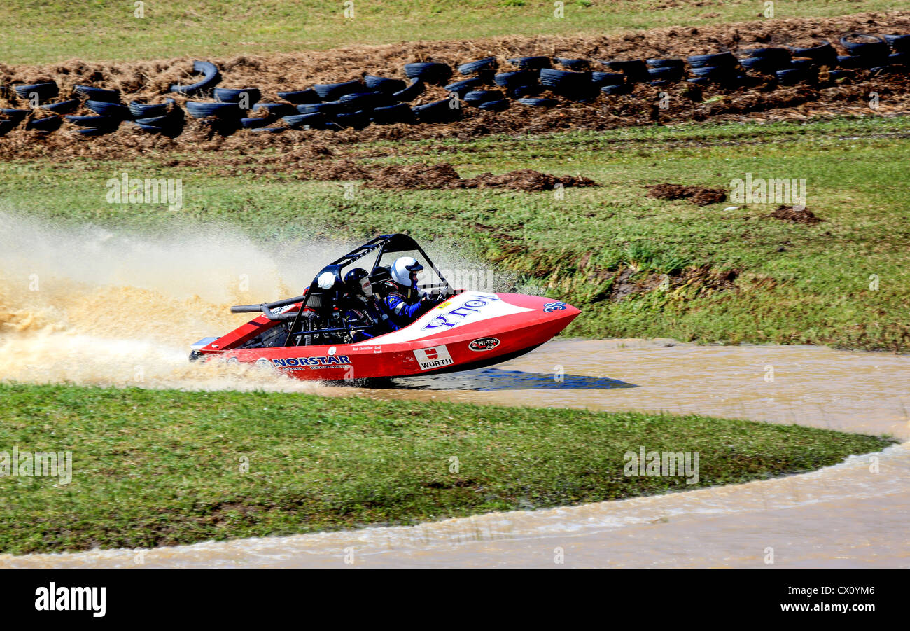 Australian Jet Sprint Boat championship timed sprint runs on enclosed ...