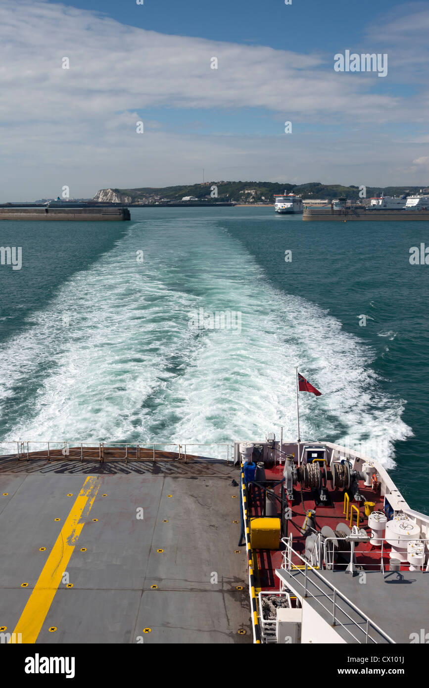 Cross channel car ferry leaving Dover harbour UK Stock Photo - Alamy