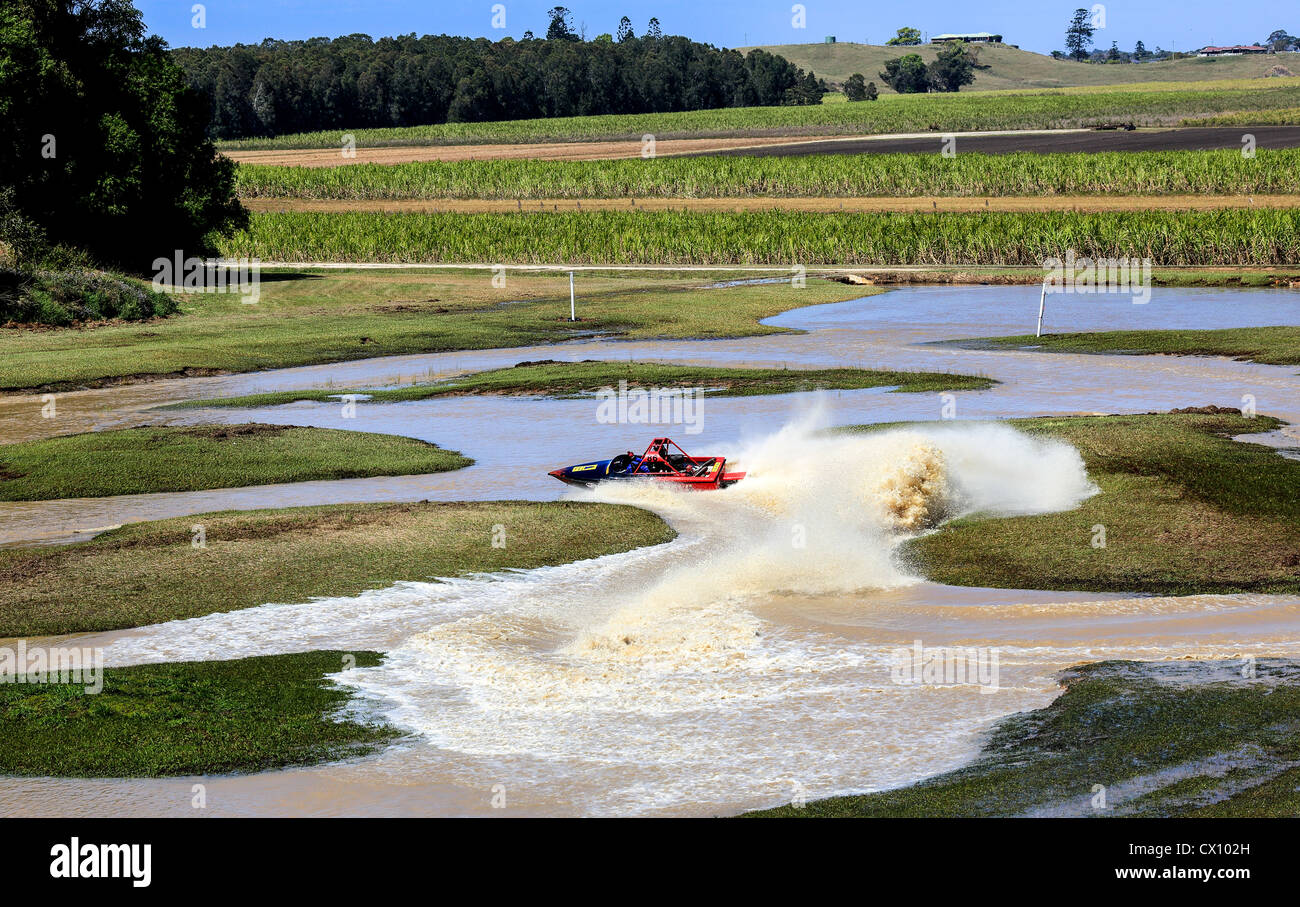 Australian Jet Sprint Boat championship timed sprint runs on enclosed ...