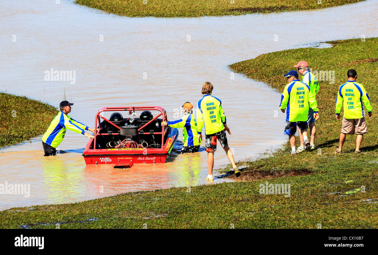 boat runs aground at the Australian Jet Sprint Boat championship timed ...