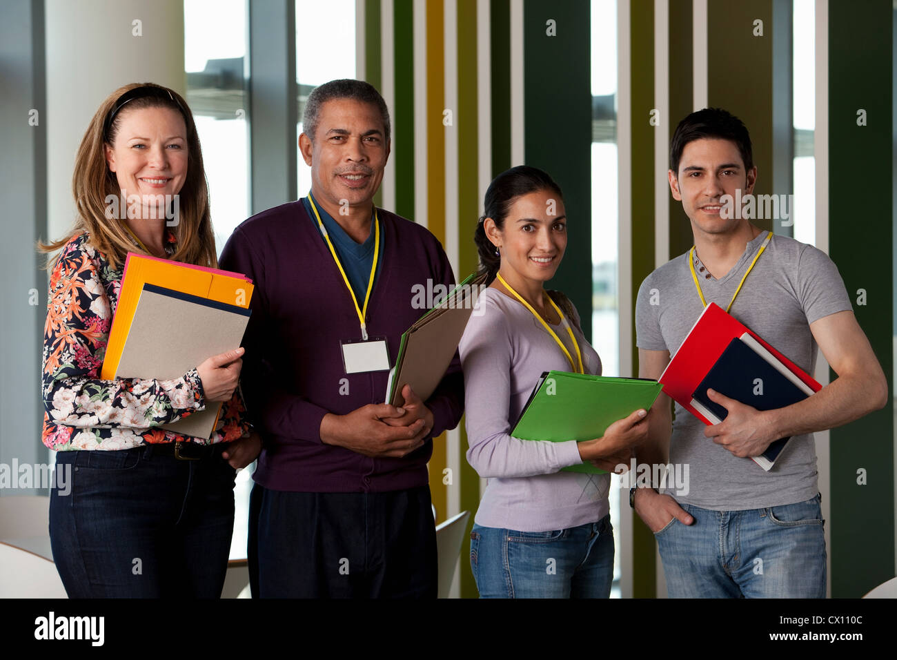 People holding files, portrait Stock Photo - Alamy