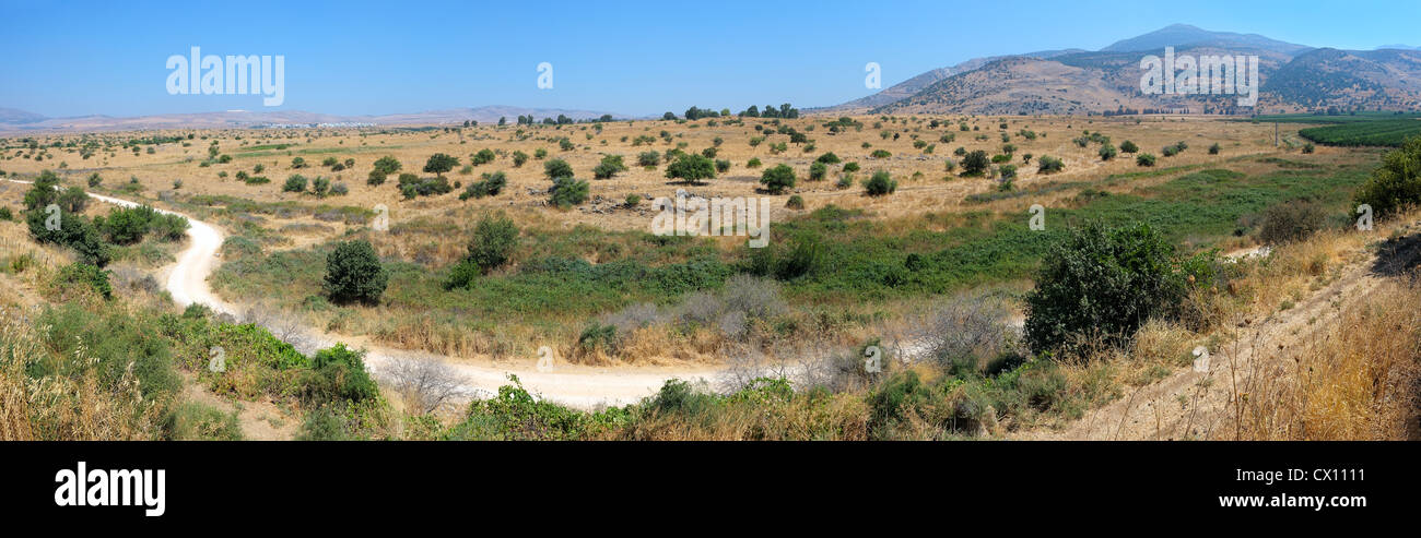 Panorama of the northern border of Israel and the old border road Stock ...