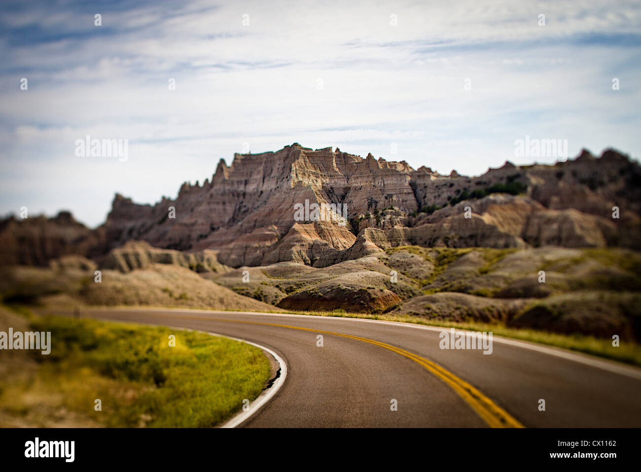 Highway in Badlands National Park, South Dakota, USA Stock Photo - Alamy