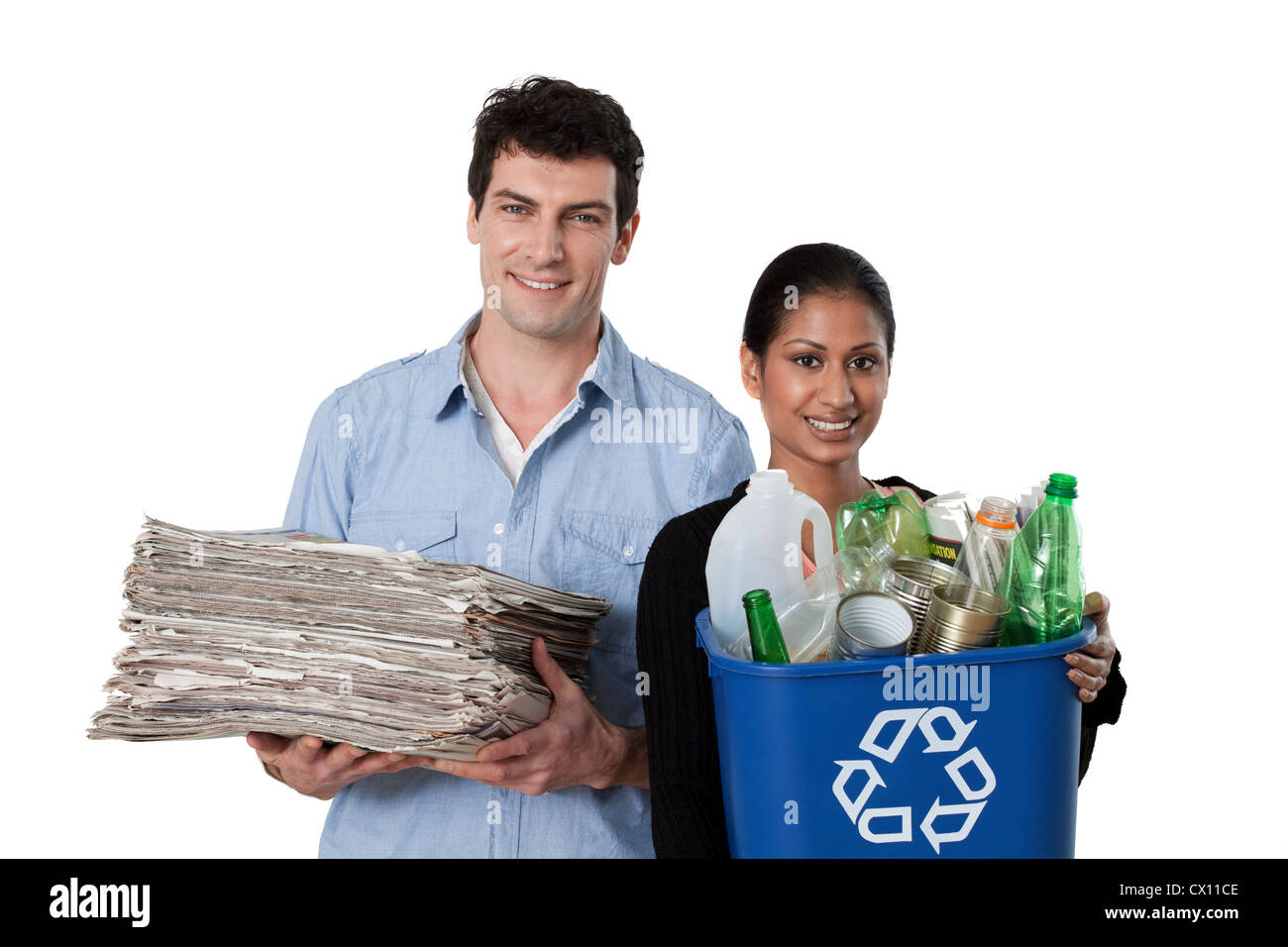 Man recycling newspapers hi-res stock photography and images - Alamy
