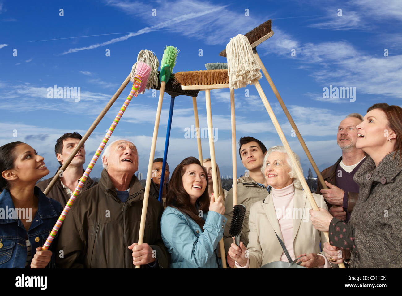 Mops and brooms hi-res stock photography and images - Alamy