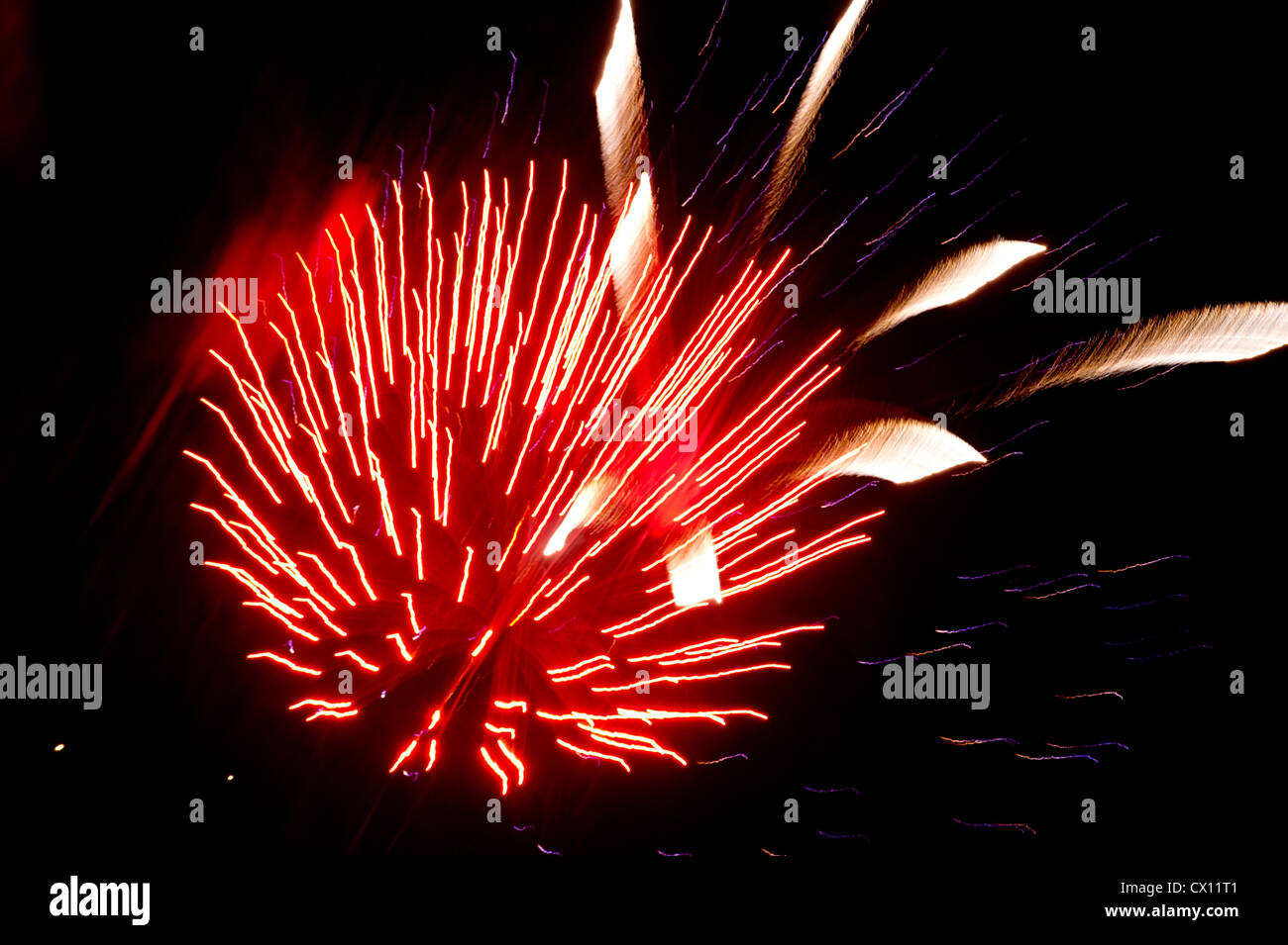 Red firework explosion Stock Photo - Alamy