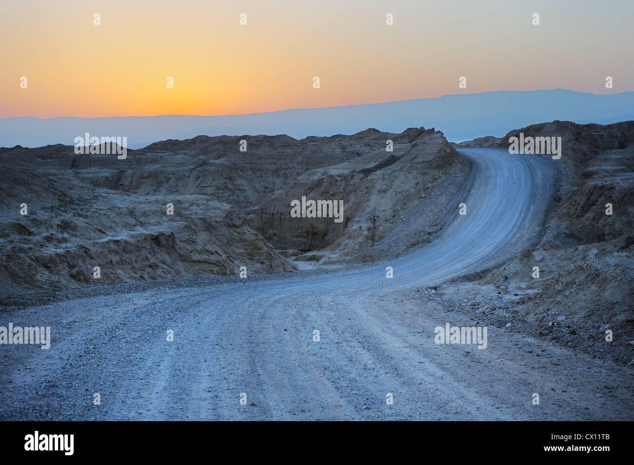 Arava Desert in Israel for several minutes before sunrise Stock Photo ...