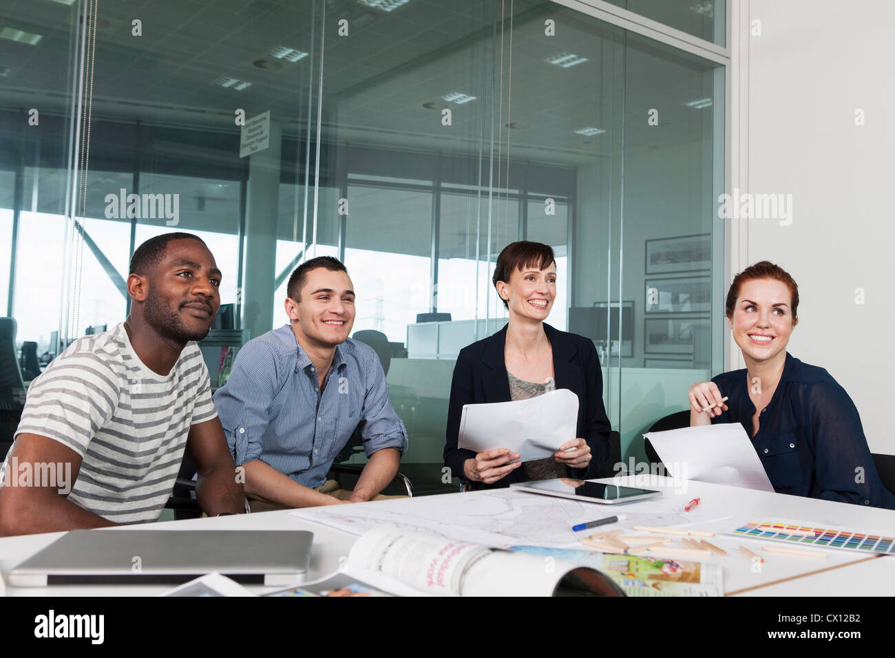 Colleagues planning during creative meeting Stock Photo - Alamy