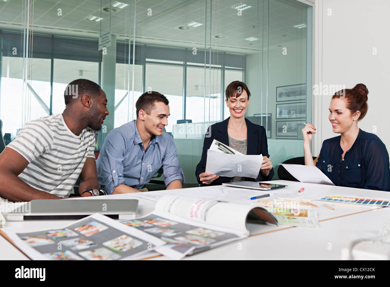 Colleagues planning during creative meeting Stock Photo - Alamy