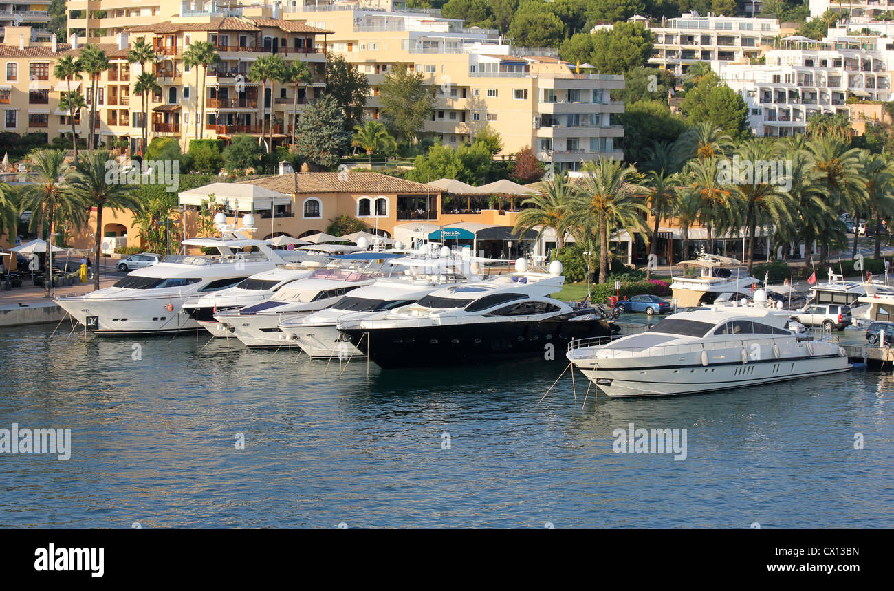 Puerto Portals Marina at late afternoon - luxury superyachts ...