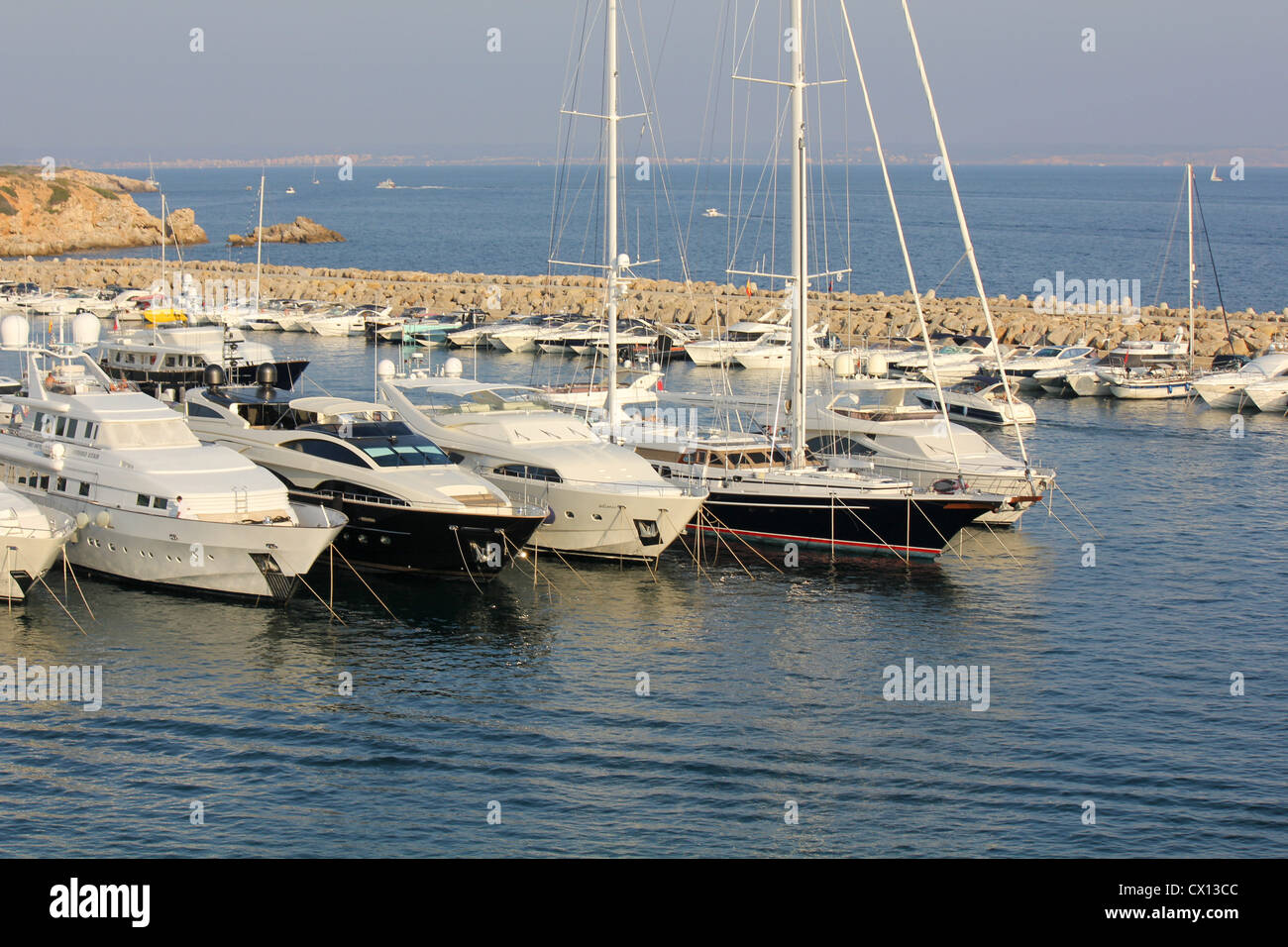 Puerto Portals Marina at late afternoon - luxury superyachts + leisure ...