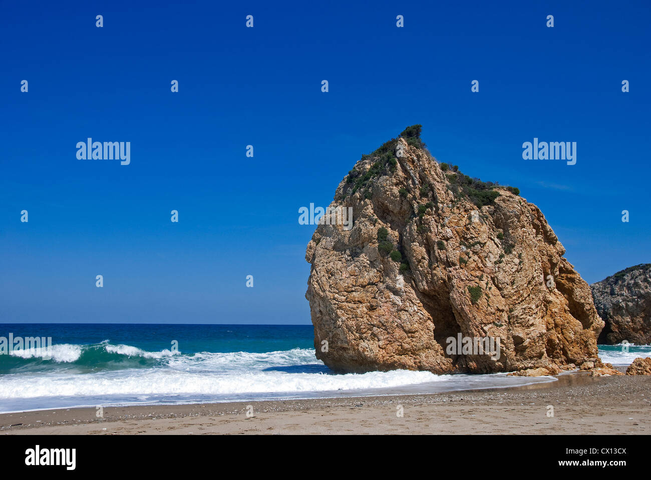 Rock formation of Potistika beach (Pelion peninsular, Thessaly, Greece ...