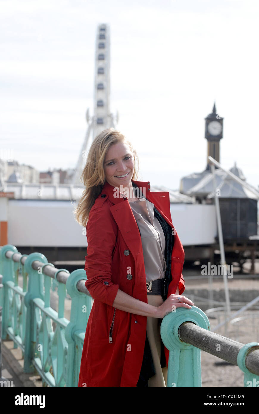 Model Jodie Kidd on Brighton seafront where she was helping to promote ...
