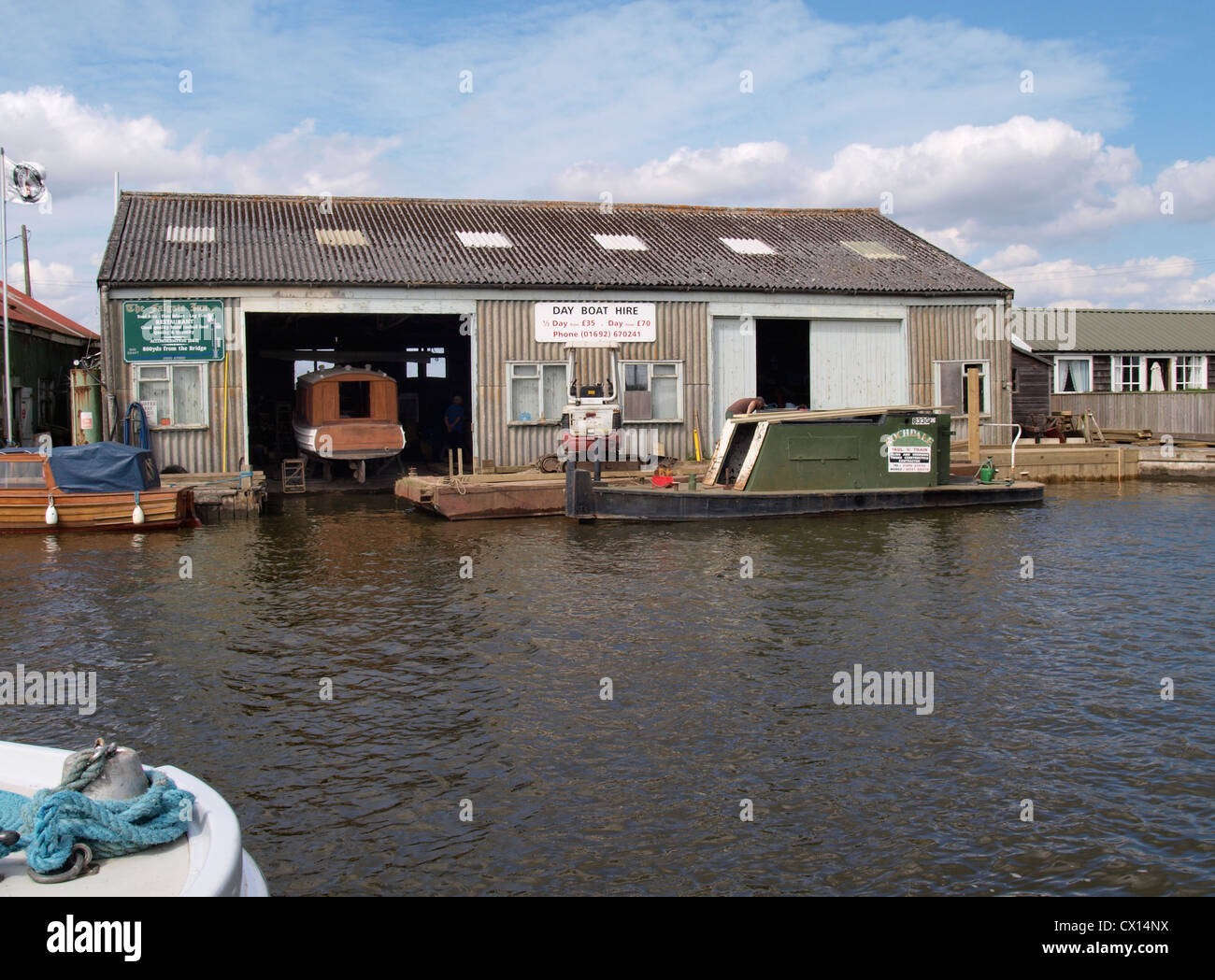 Boat yard, River Thurne, Norfolk Broads, UK Stock Photo - Alamy