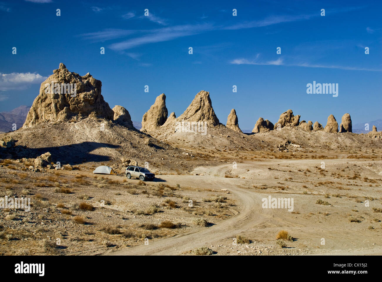 Campsite at Trona Pinnacles National Natural Landmark, California, USA ...