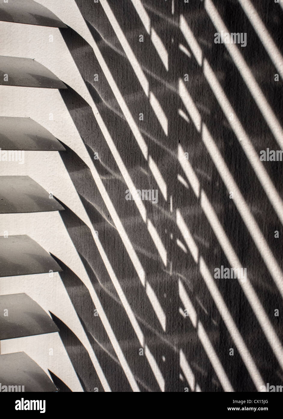 Shadows from a Venetian Blind cast shadows on a wall Stock Photo - Alamy