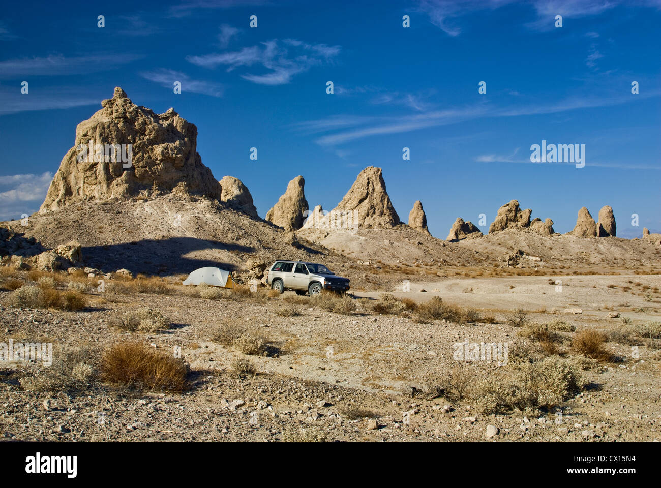 Campsite at Trona Pinnacles National Natural Landmark, California, USA ...