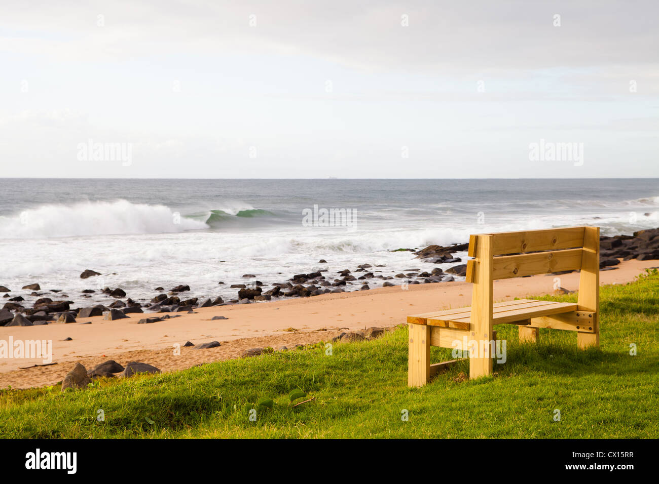 bench on beach Stock Photo - Alamy