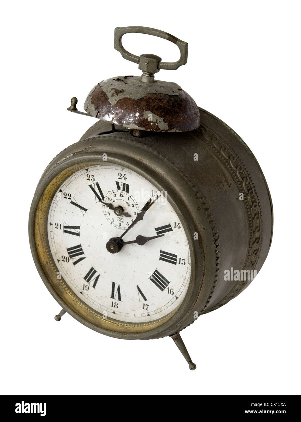 old vintage rusty alarm clock Stock Photo - Alamy
