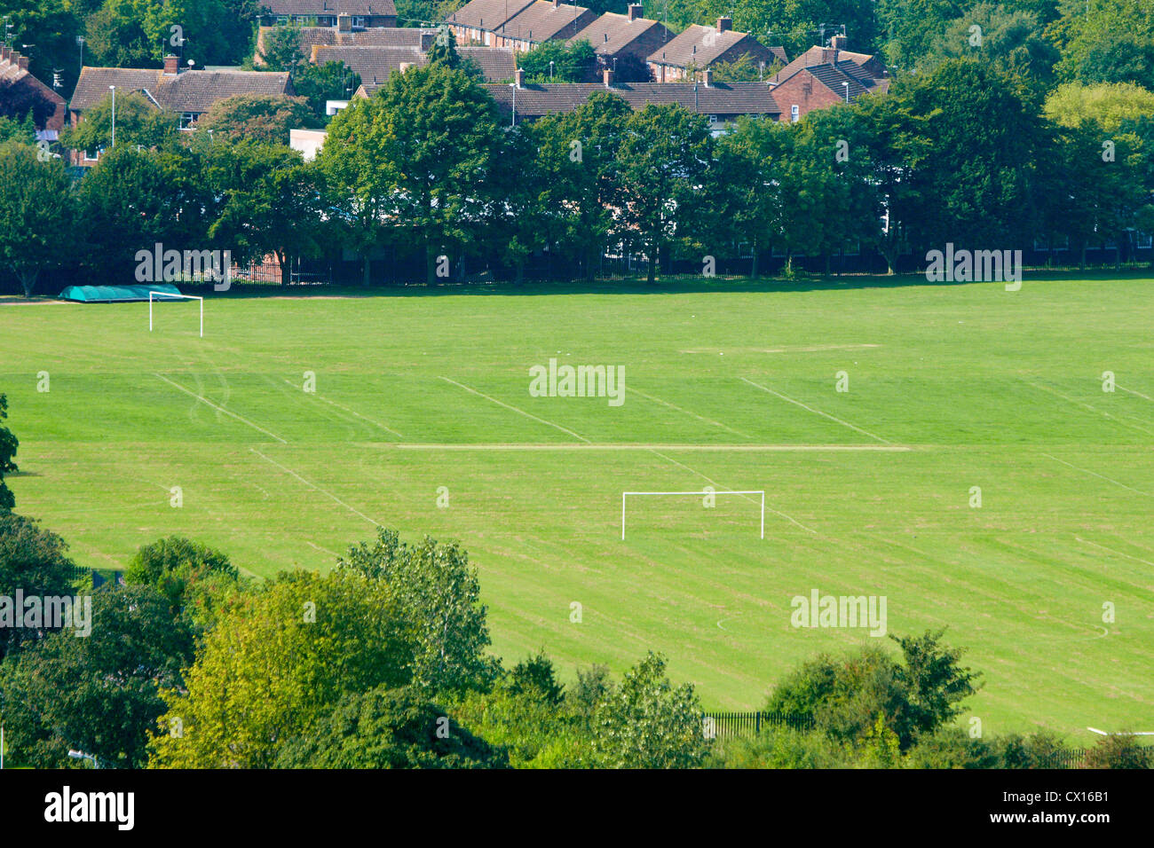 Playing fields in Aylesbury taken from above Stock Photo - Alamy