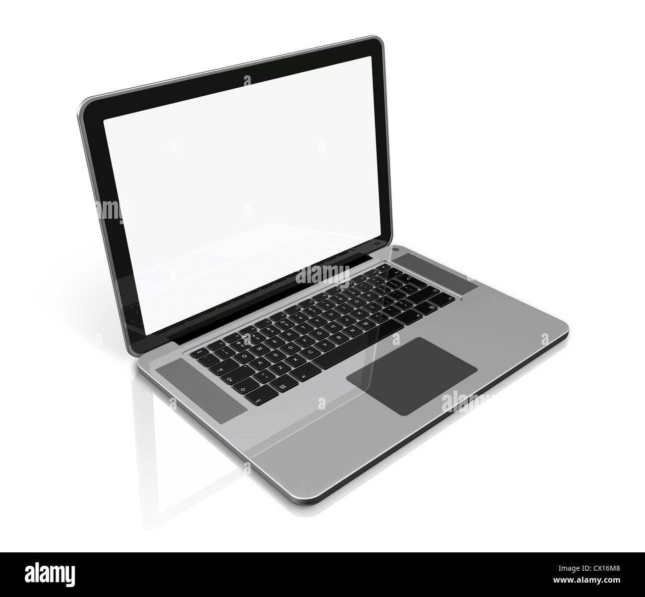3D blank laptop computer isolated on white with clipping path Stock ...