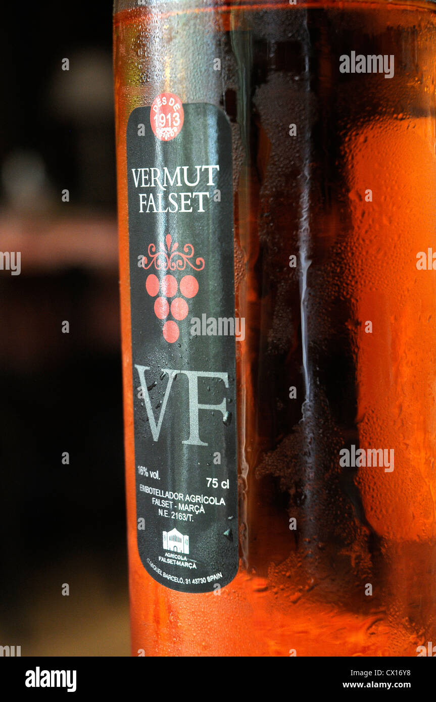 bottle of prepared Falset vermouth in the barrels of the Cooperative ...