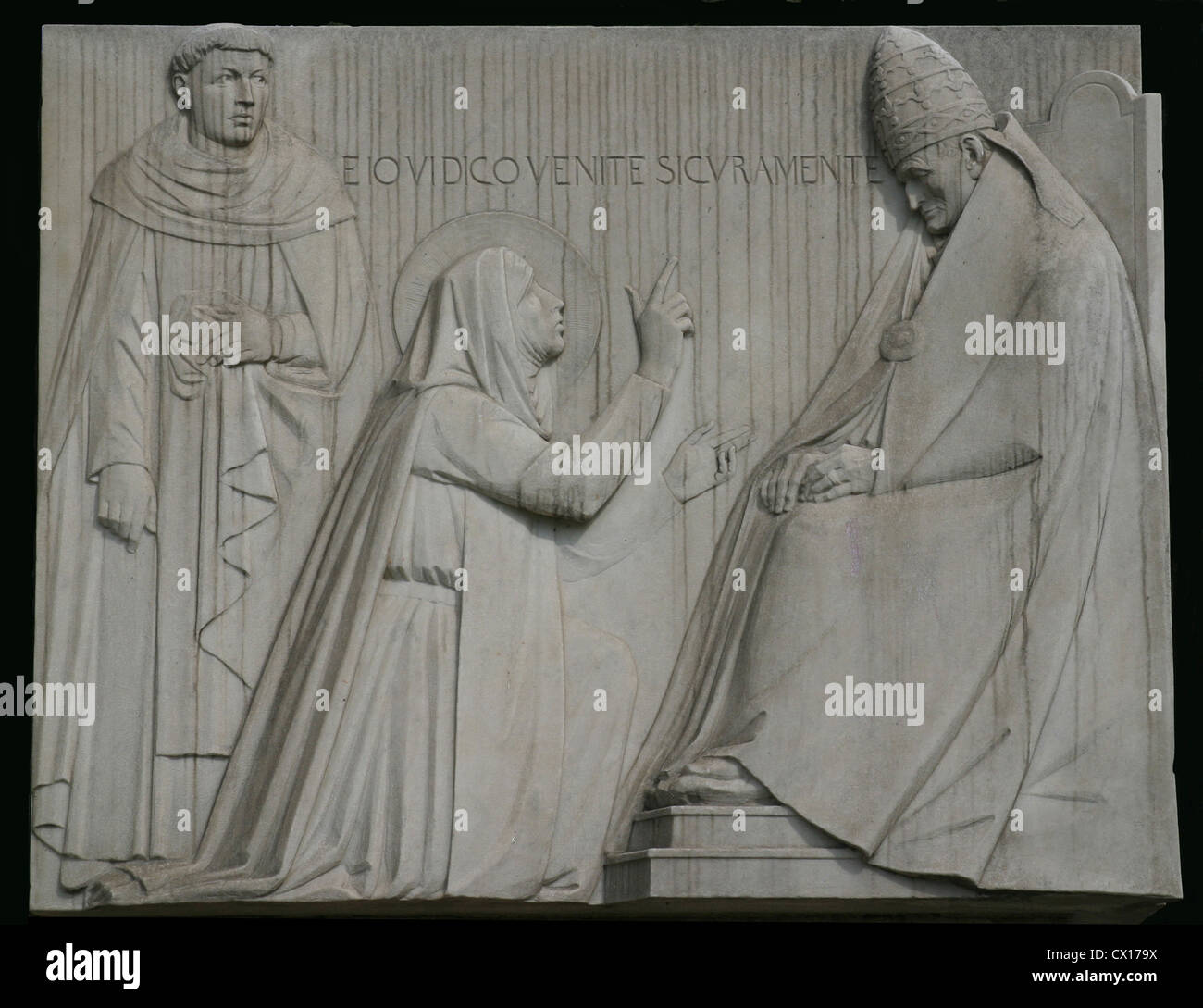 Relief, Saint Catherine of Siena, Rome Stock Photo - Alamy