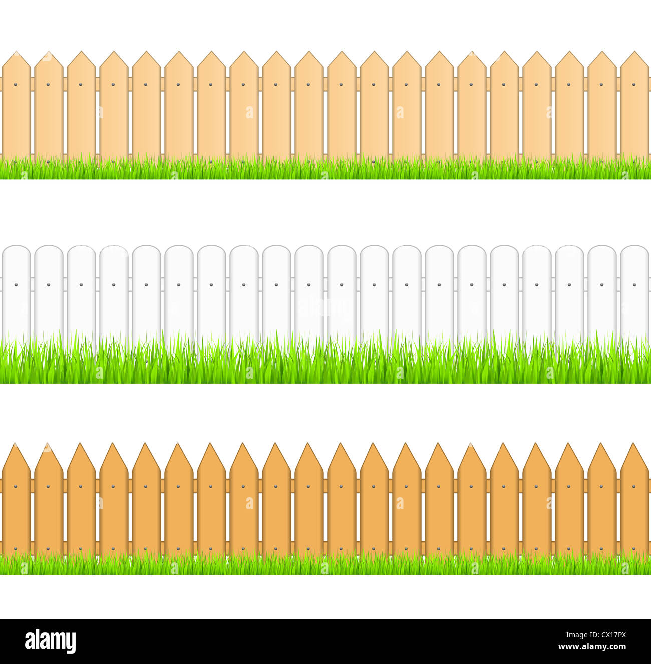 Wooden fence seamless border vector hi-res stock photography and images ...