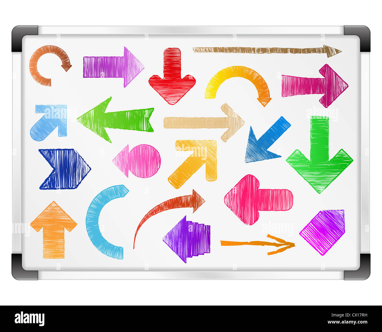 Hand drawn arrows on whiteboard Stock Photo - Alamy