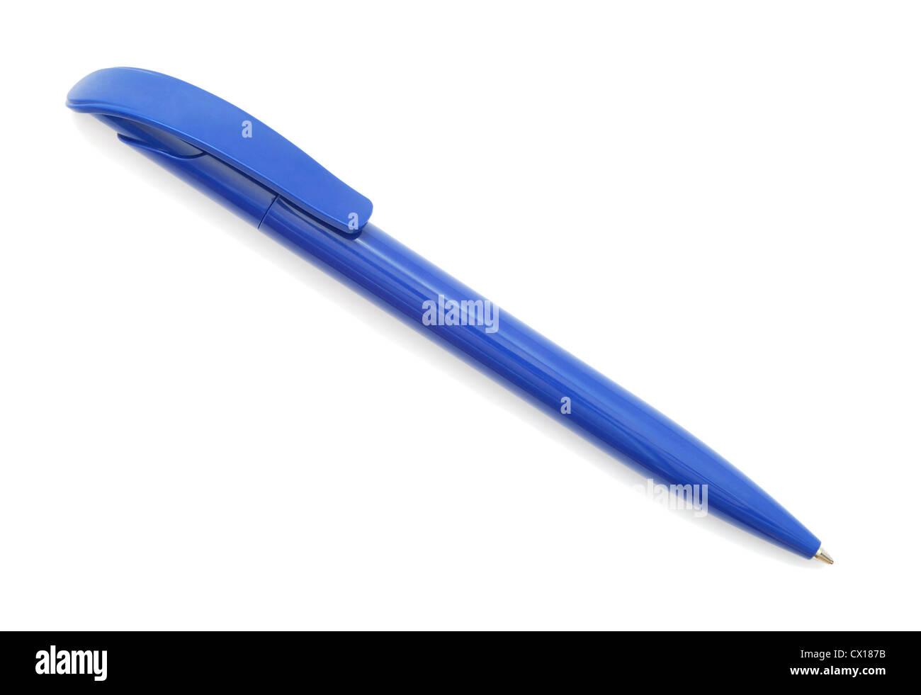 Blue pen isolated on white background Stock Photo - Alamy