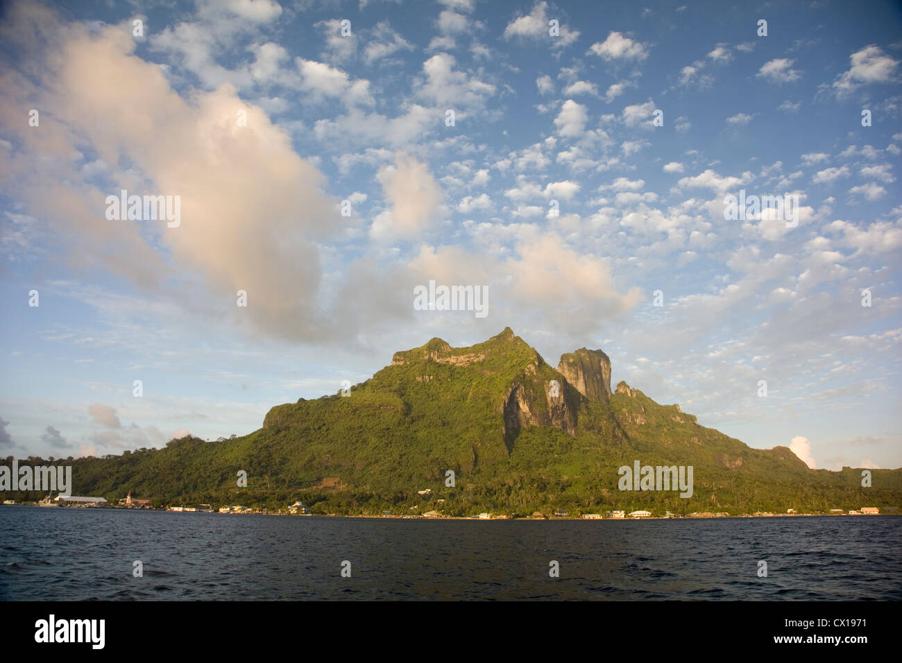 Beautiful cloud formations over the peaks of the extinct volcanos of ...