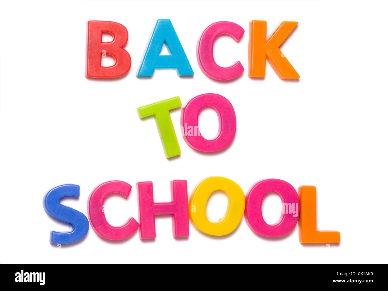 Back to school alphabet letters studio cutout Stock Photo - Alamy