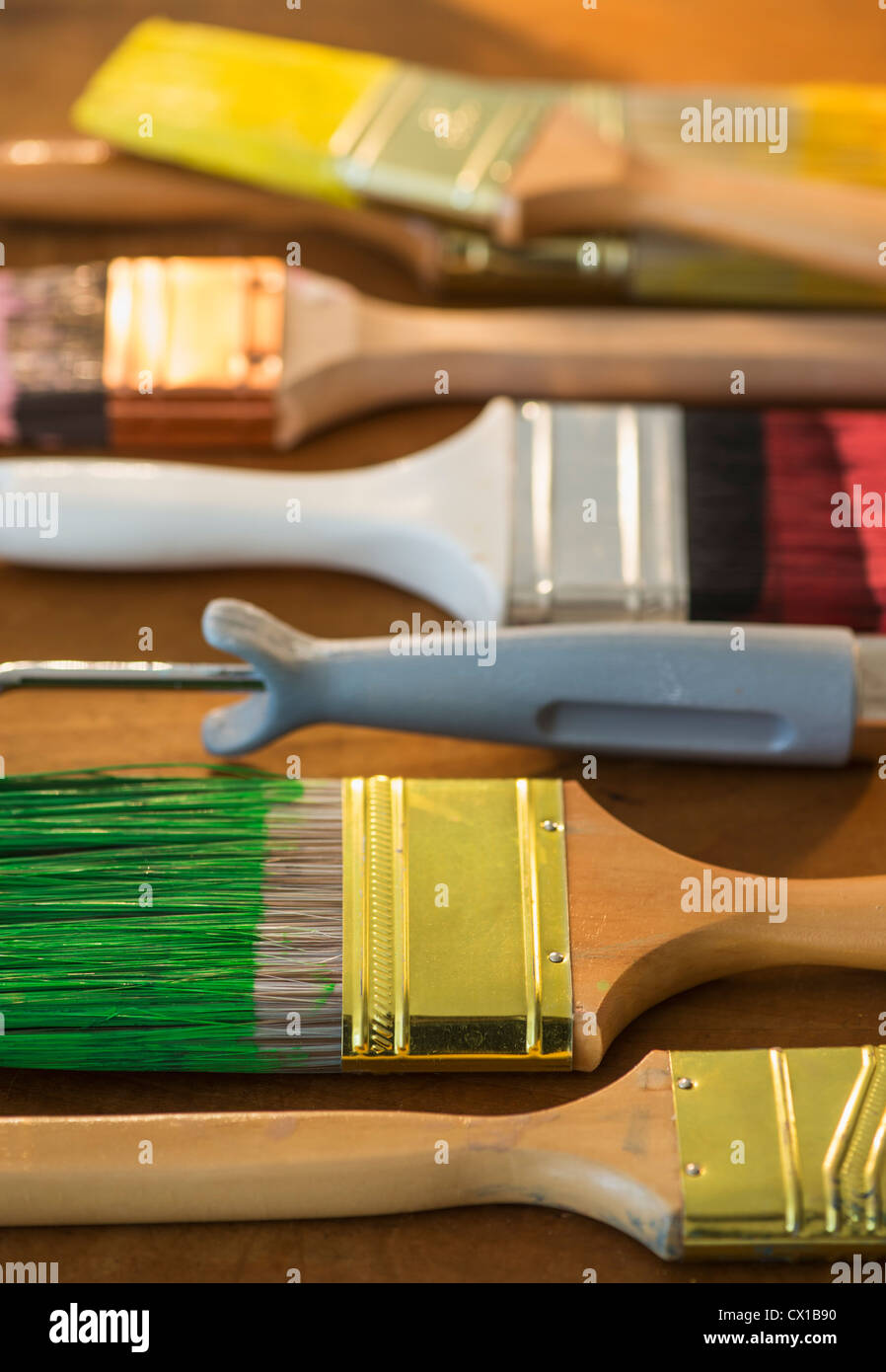 Collection of painting utensils Stock Photo - Alamy