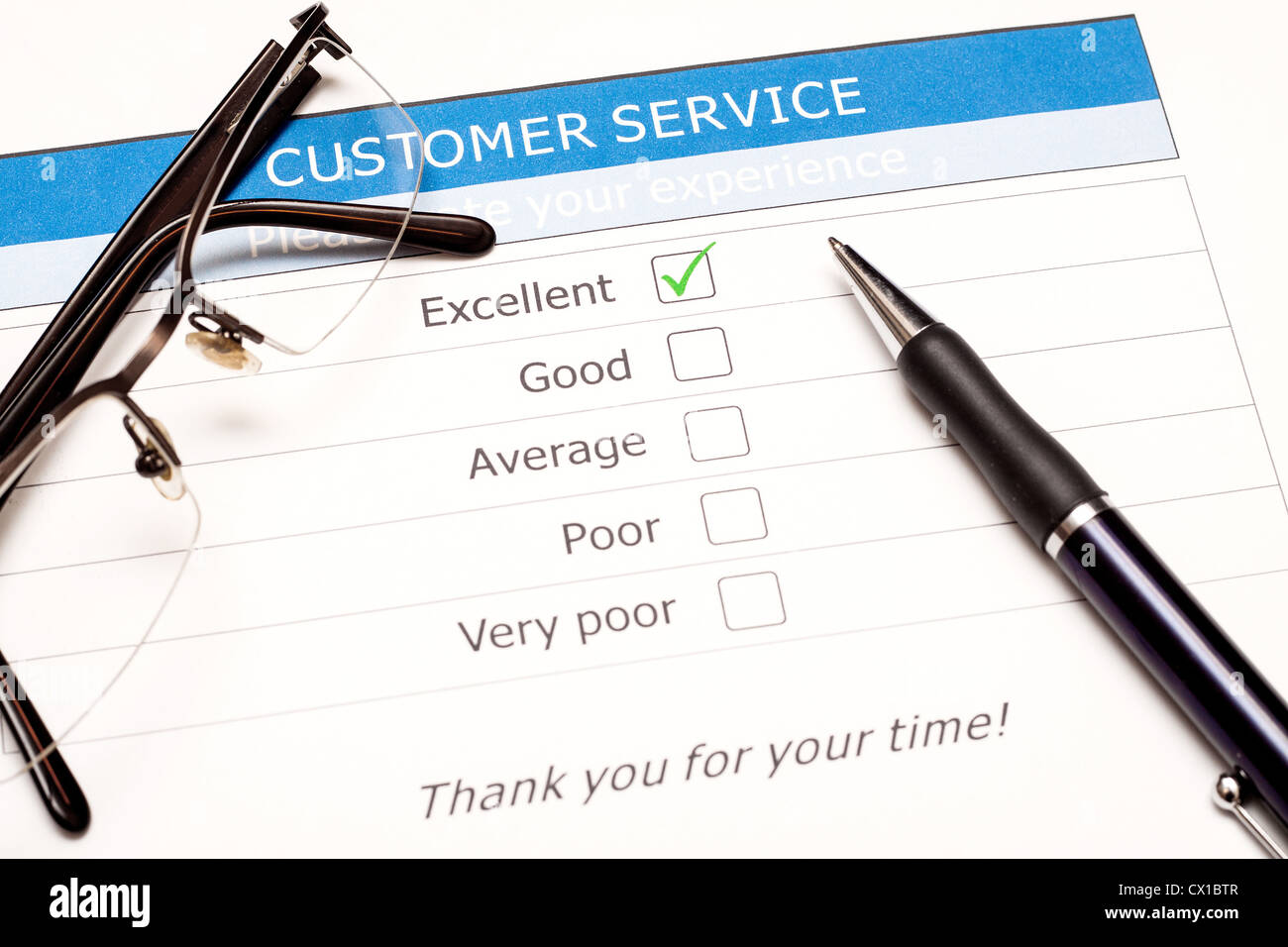 Excellent checkbox on customer service satisfaction survey with ...