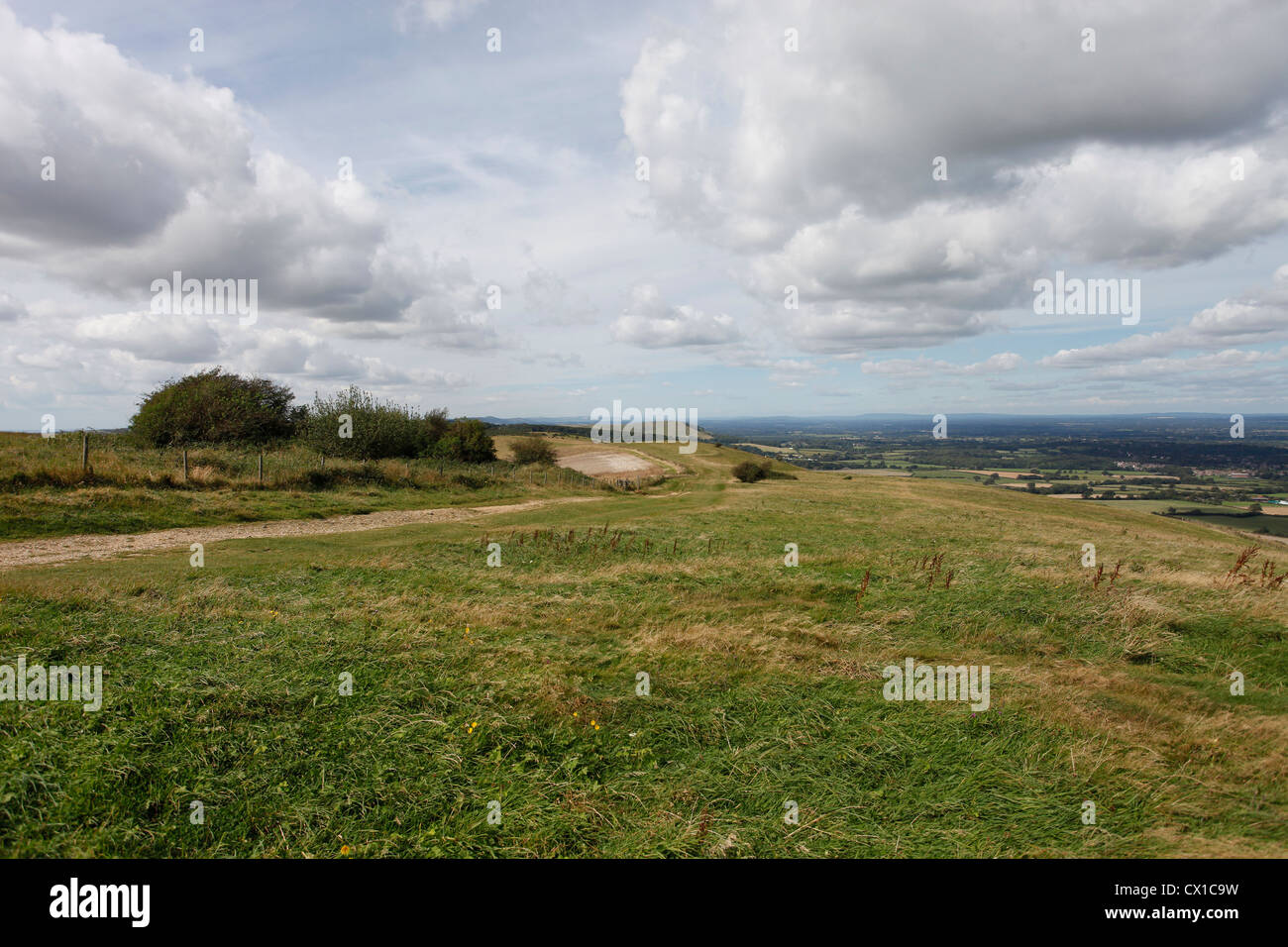 South Downs Way running from east to west across the summit of ...