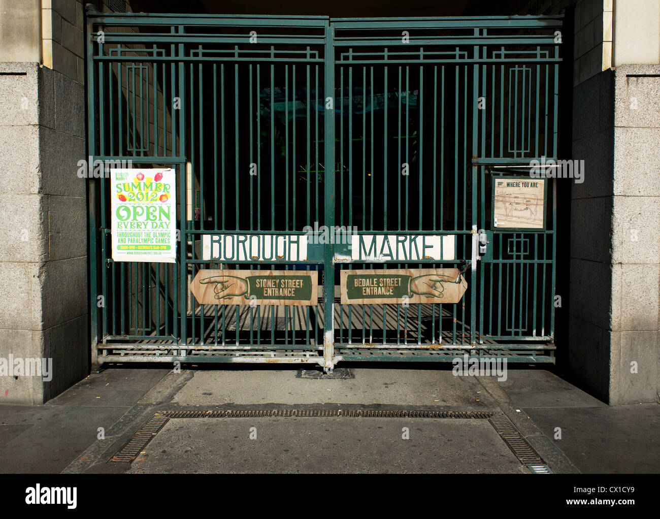 Borough Market gates Stock Photo - Alamy