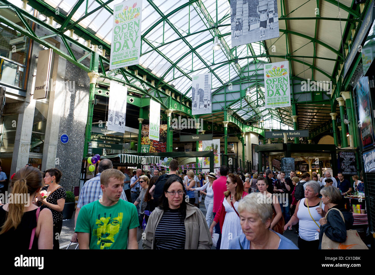 The interior of Borough Market in London Stock Photo - Alamy