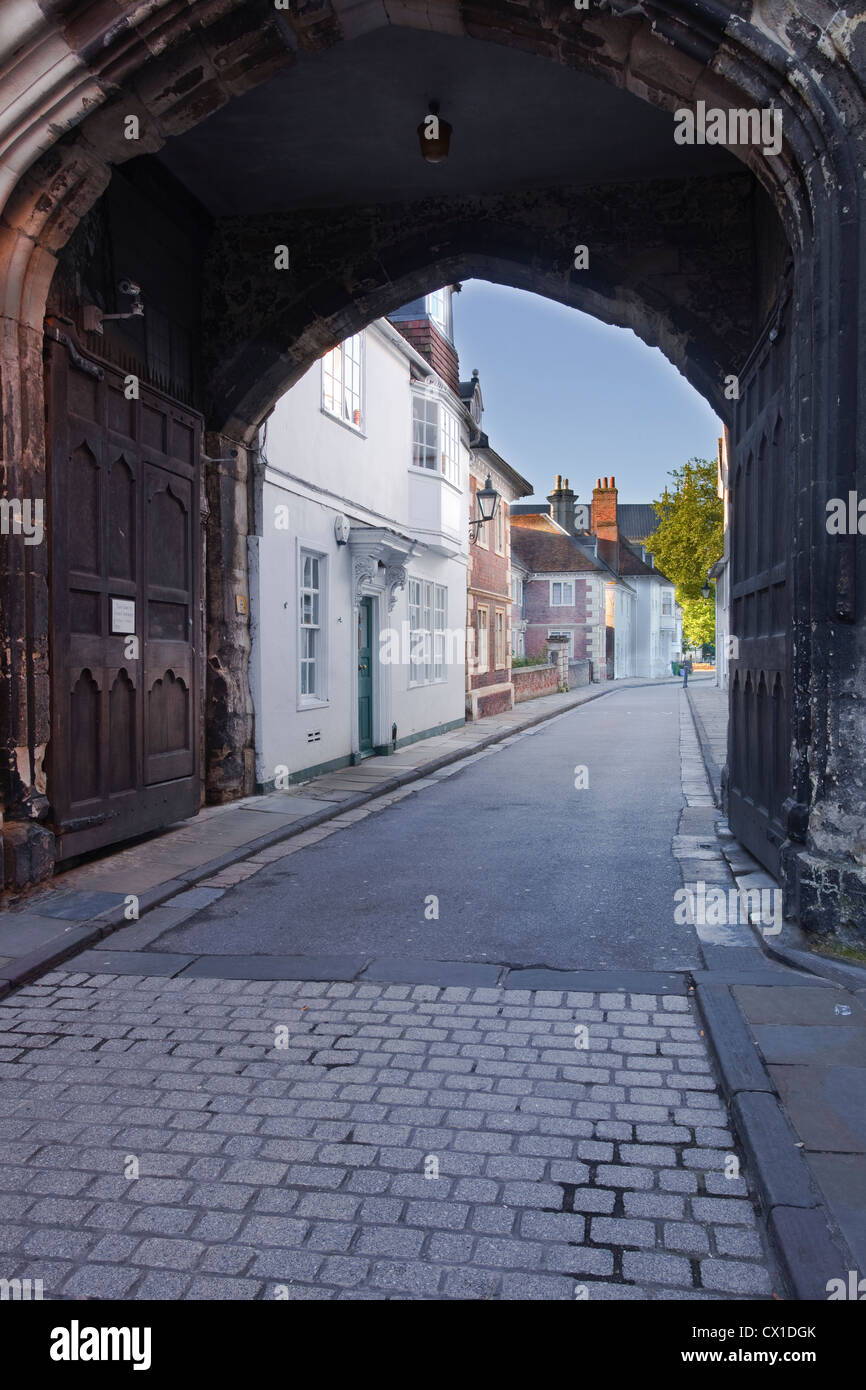 The High Street gate in the cathedral close of Salisbury, England Stock ...