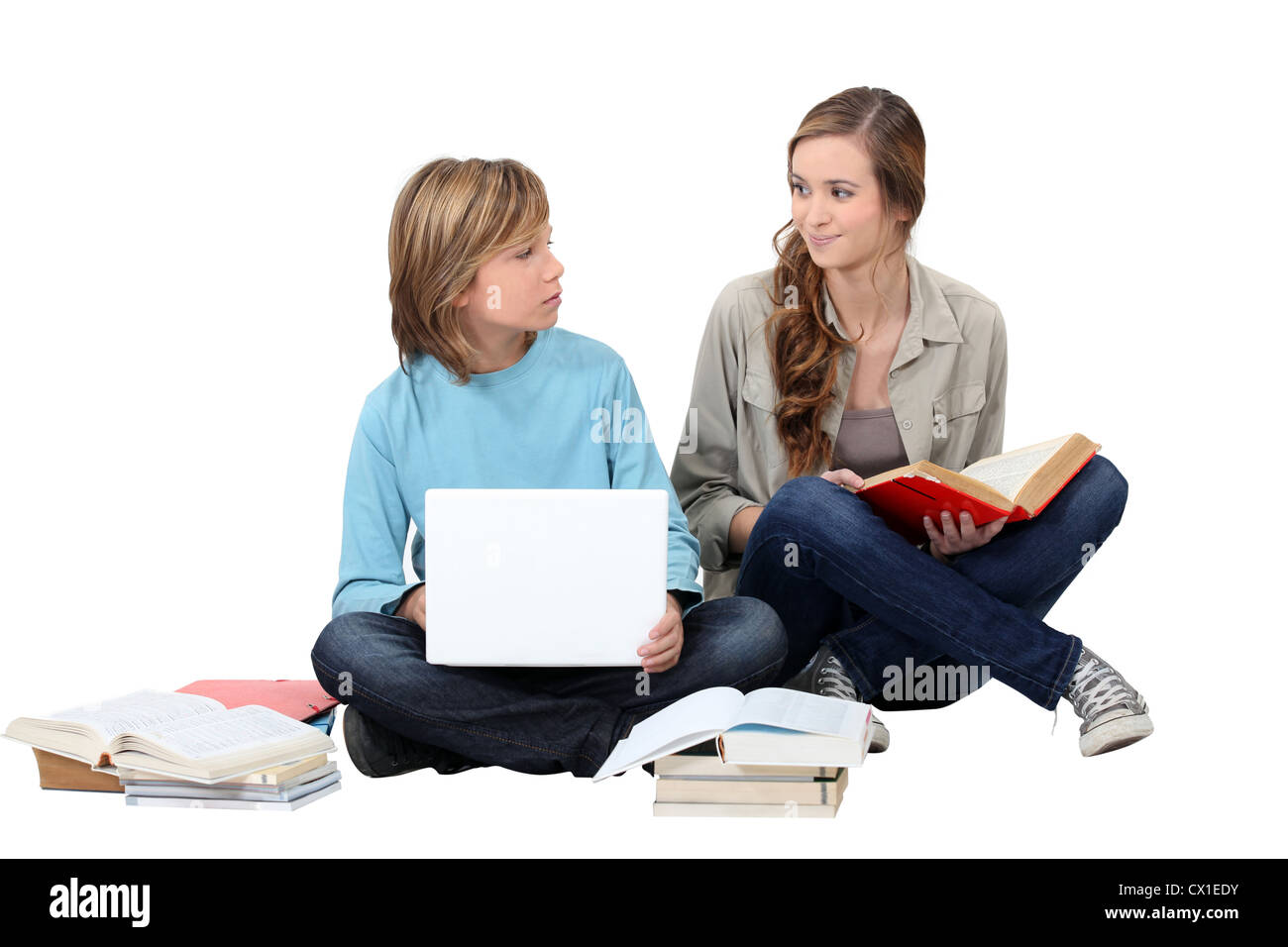 Helping to do homework Stock Photo - Alamy