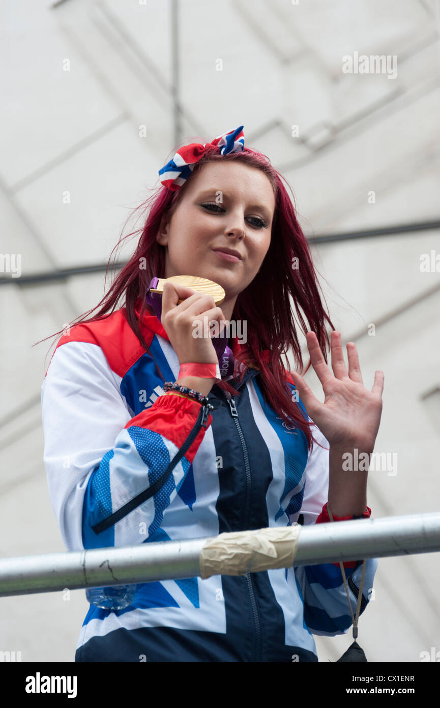 Nicola White at the London Olympics 2012 Team GB victory parade London ...