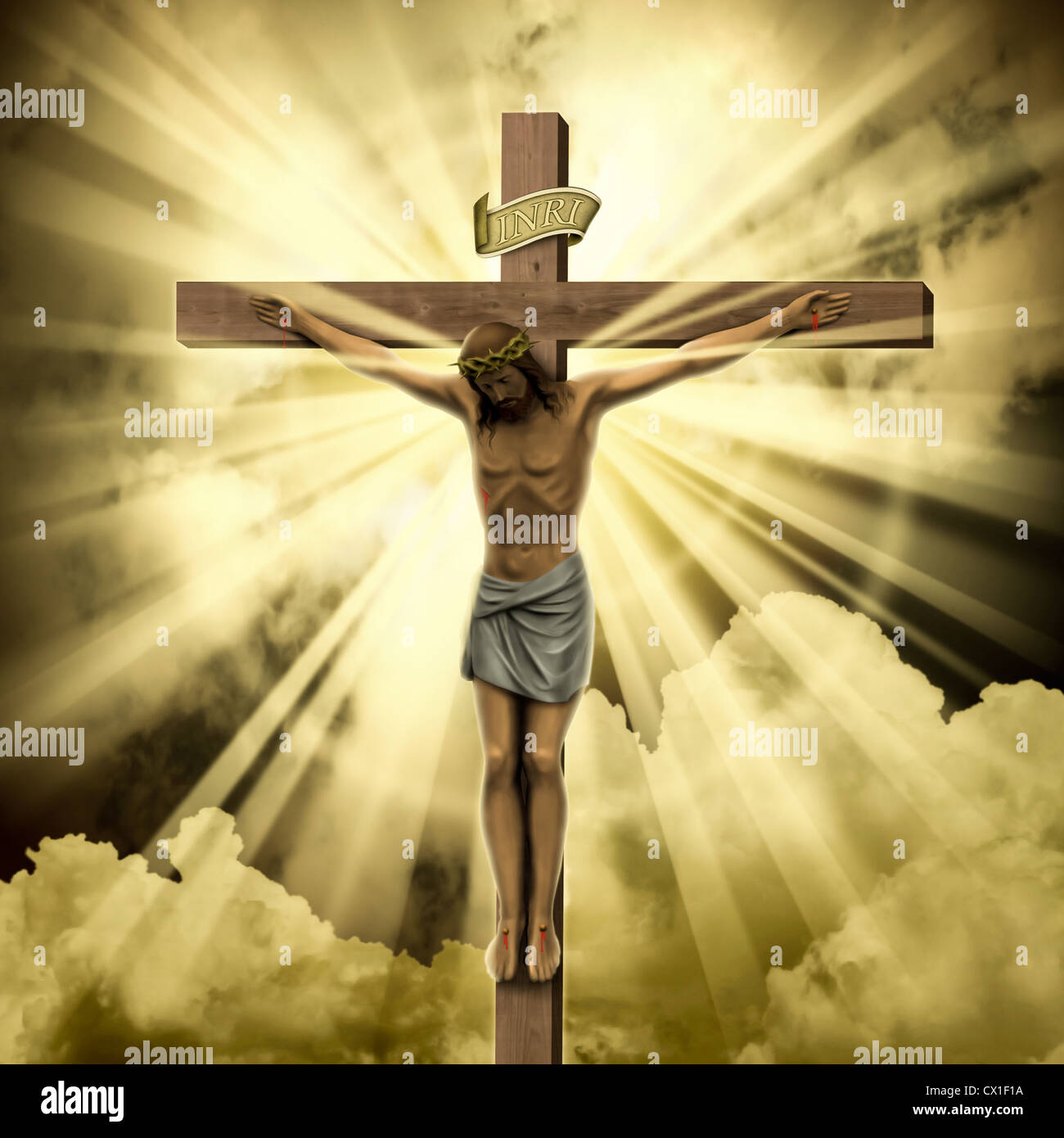 Jesus Christ On The Cross With Clouds Stock Photo Alamy Jesus Christ On The Cross With Clouds Stock Photo Alamy